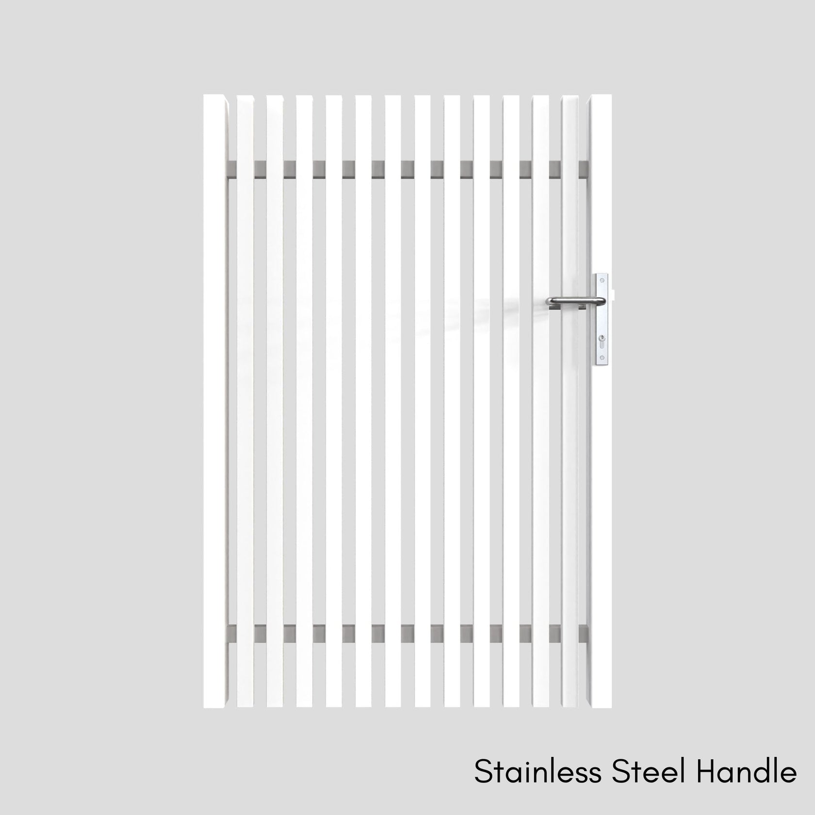 Aluminium Batten Gate 1m Wide - Natural White – Future Fence