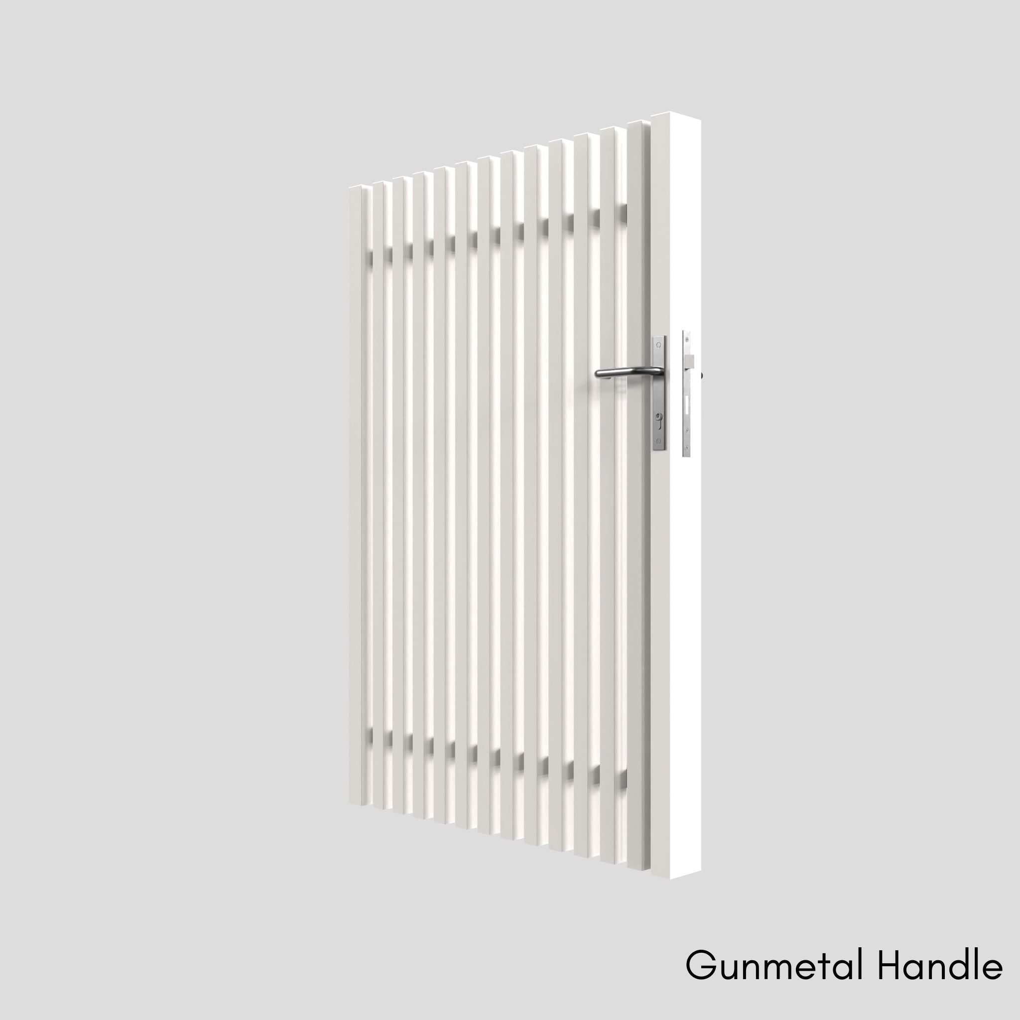 Aluminium Batten Gate 1m Wide - Natural White – Future Fence