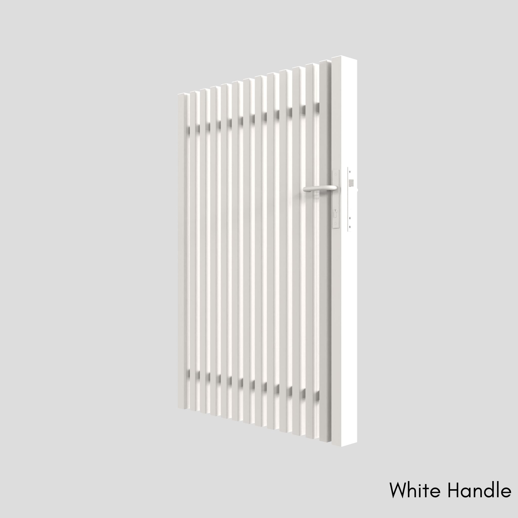Aluminium Batten Gate 1m Wide - Natural White – Future Fence