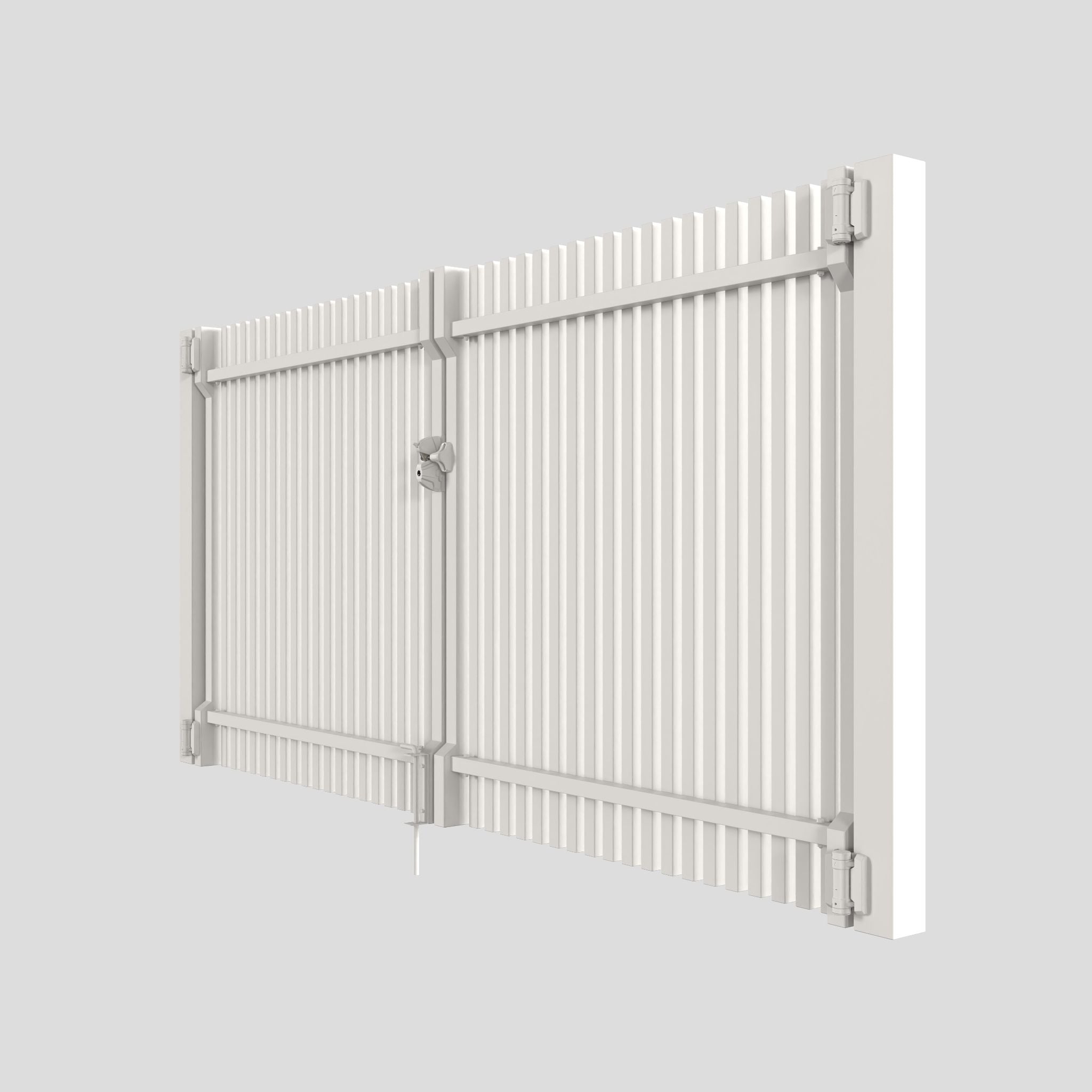 Aluminium Batten Double Gates - Natural White – Future Fence